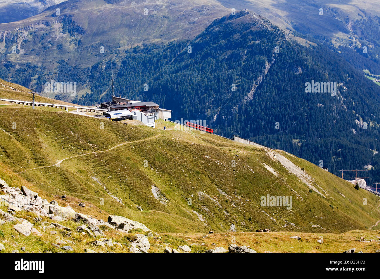 Mittelstation Parsennbahn Finicular Railway the Dorftalli from Davos ...