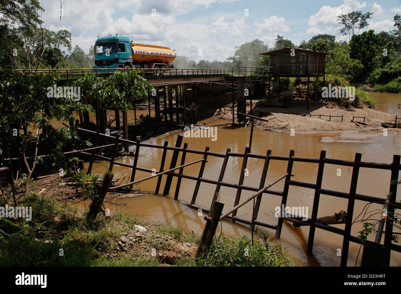 Oil tanker in the Yasuni National Park, Amazon, Ecuador Stock Photo - Alamy