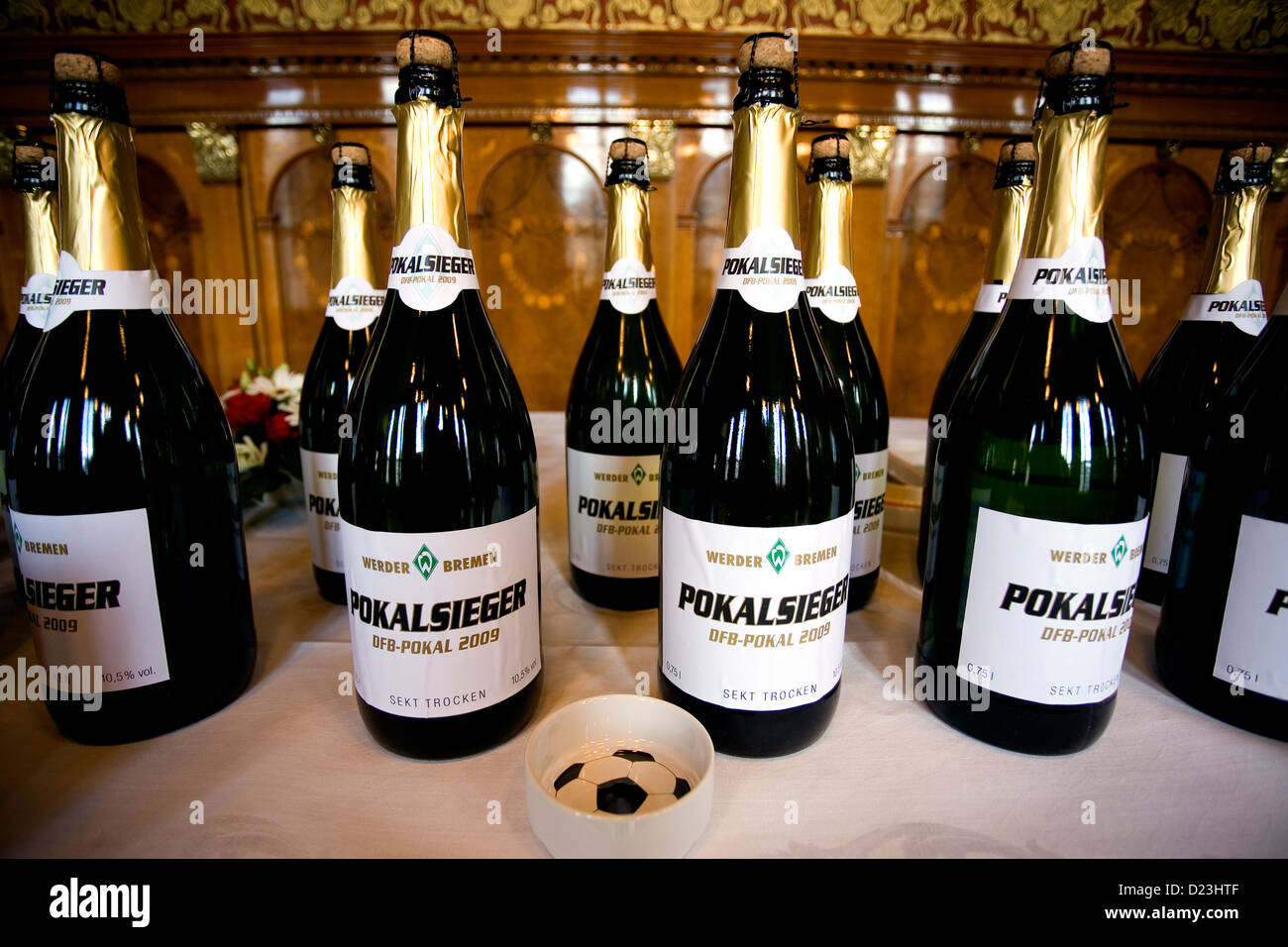 Bremen, Germany, champagne bottles marked champions Stock Photo - Alamy