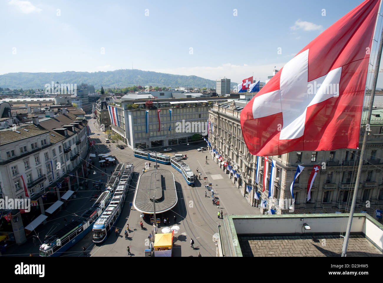 Zurich, Switzerland, UBS Bank and Credit Suisse Paradeplatz Stock Photo ...