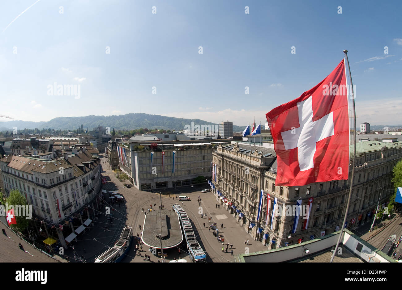 Zurich, Switzerland, UBS Bank and Credit Suisse Paradeplatz Stock Photo ...