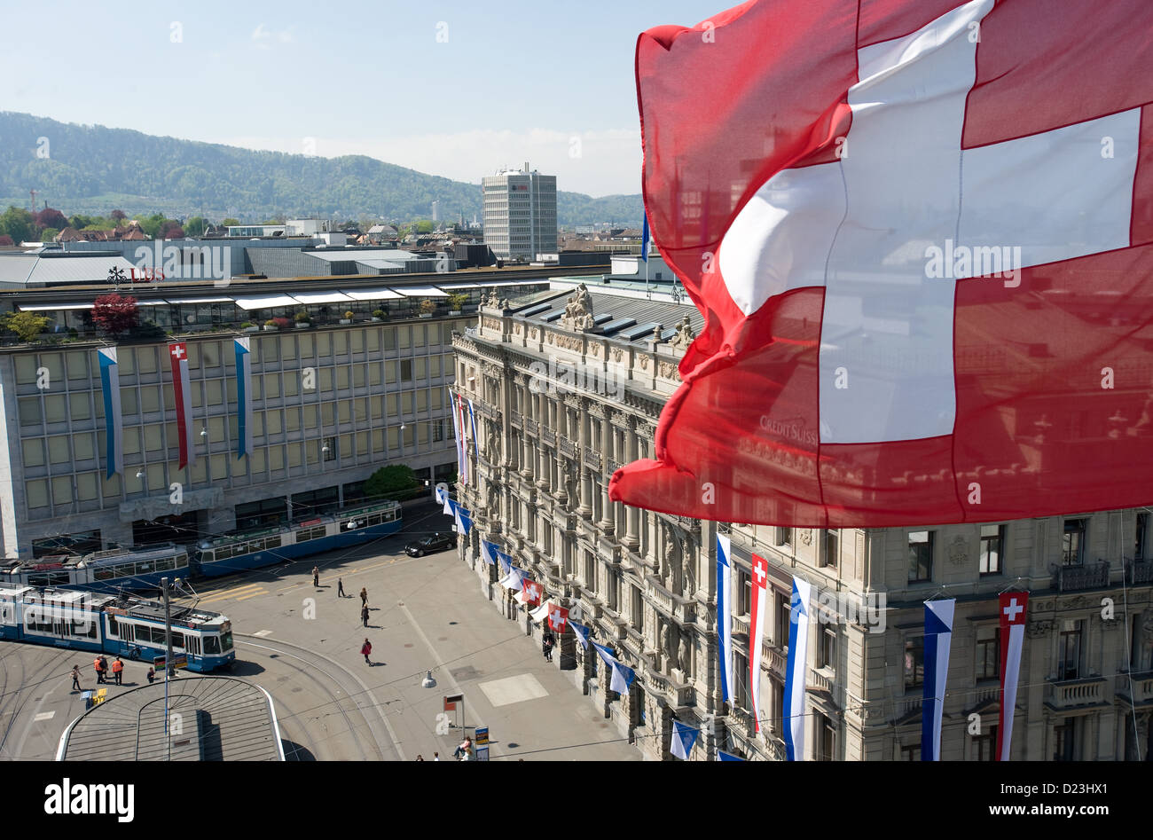 Zurich, Switzerland, UBS Bank and Credit Suisse Paradeplatz Stock Photo ...
