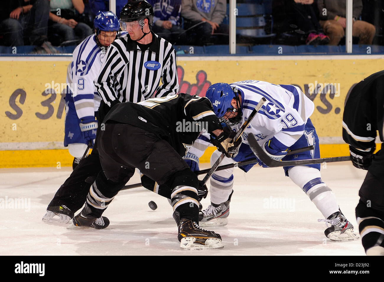 Senior Stephen Carew of the Air Force Academy and Army freshman Thane ...