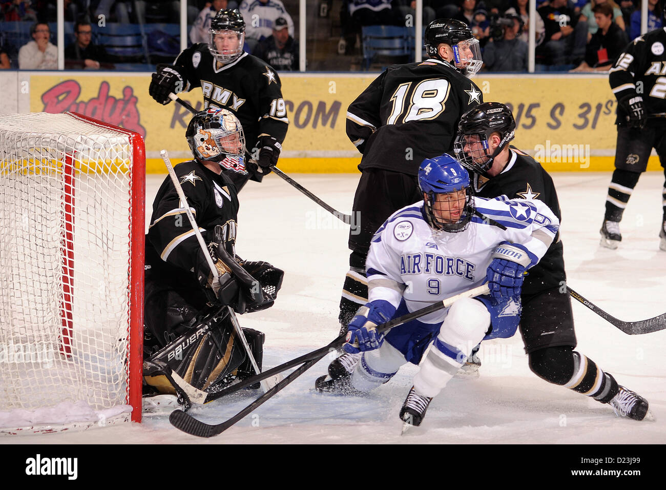 Senior Kyle De Laurell of the U.S. Air Force Academy looks for a pass ...