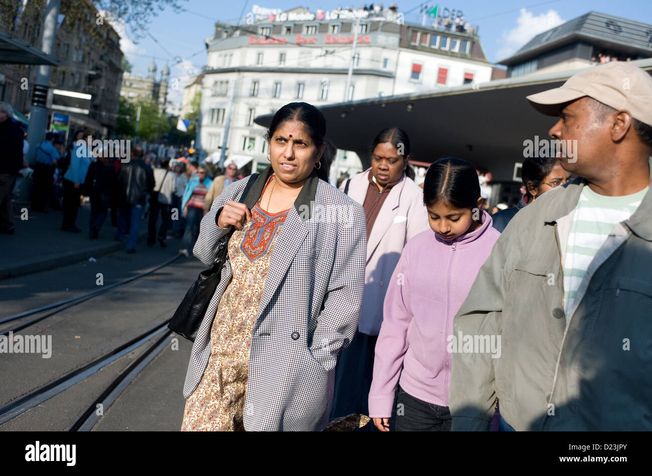 Zurich, Switzerland, an Indian family in the old town Stock Photo - Alamy