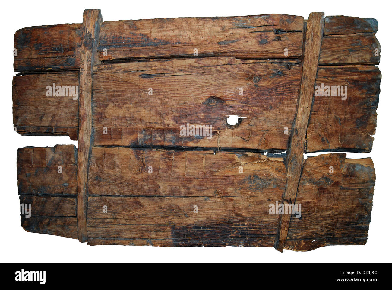 Ancient wooden shield isolated on a white background Stock Photo - Alamy