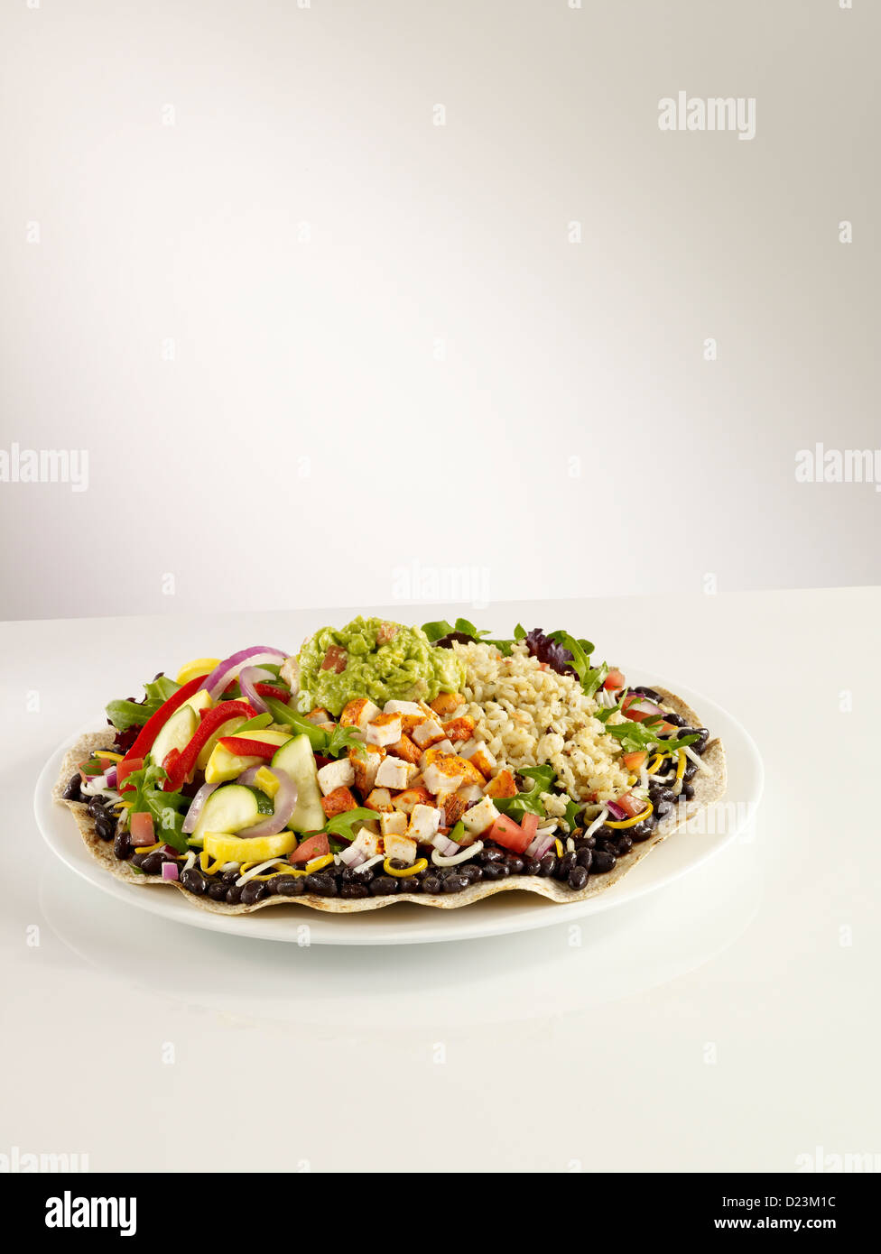 Healthy chicken tostada Stock Photo - Alamy