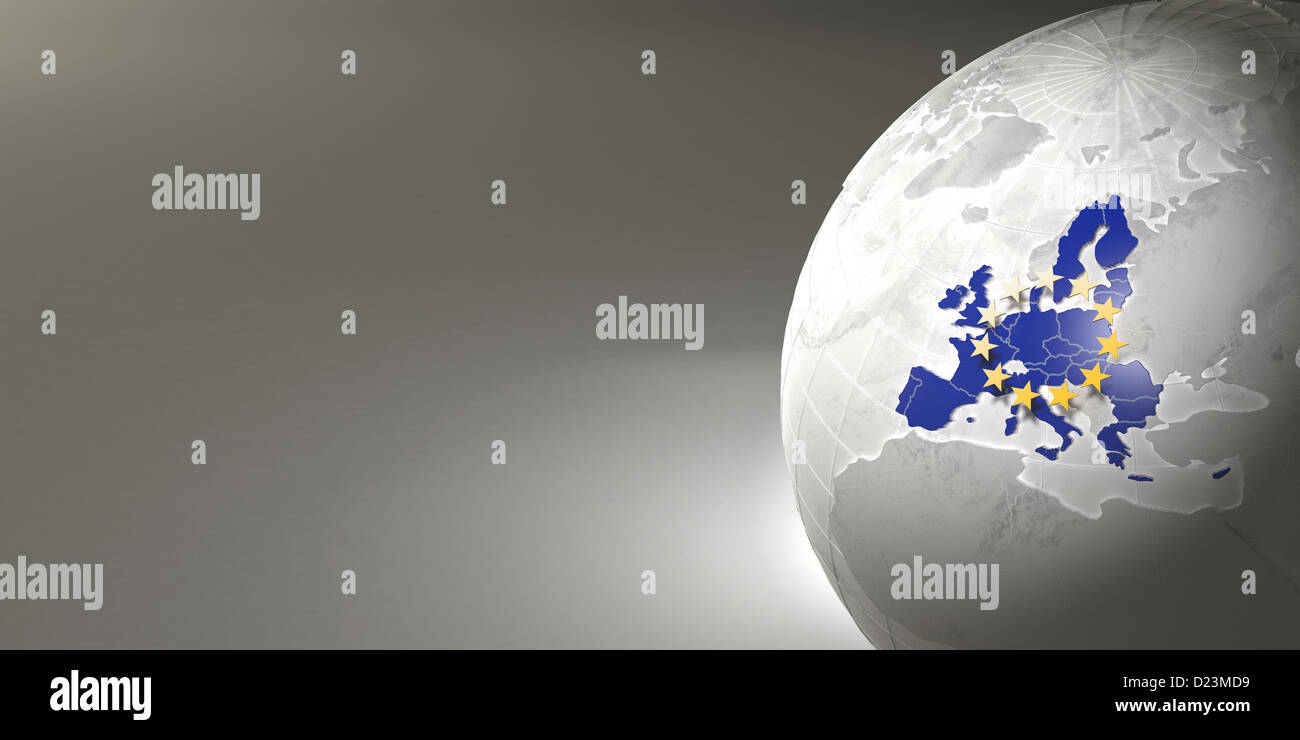 Map of the European Union on Earth. 3d Stock Photo - Alamy