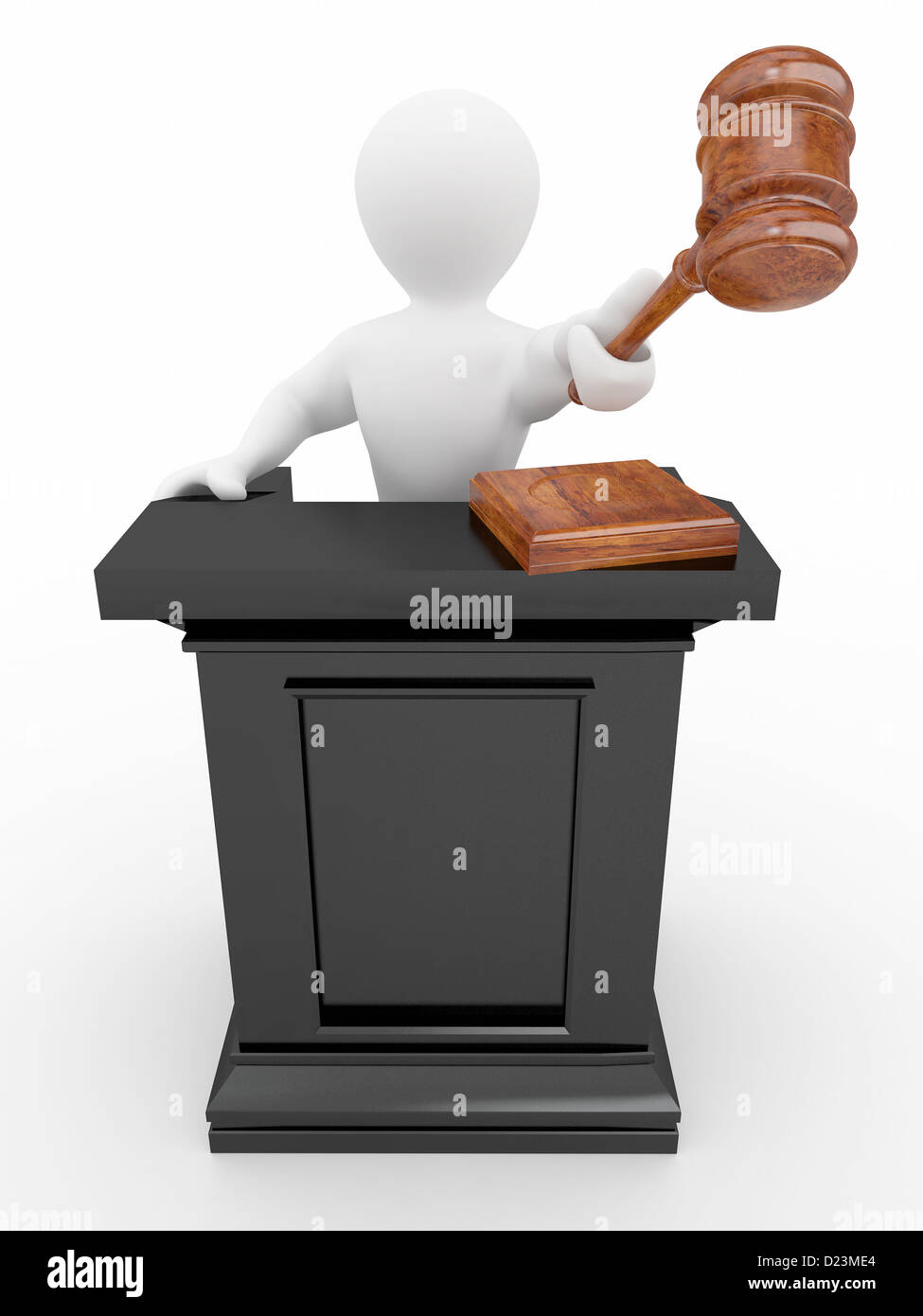 Men with gavel on white isolated background. 3d Stock Photo - Alamy