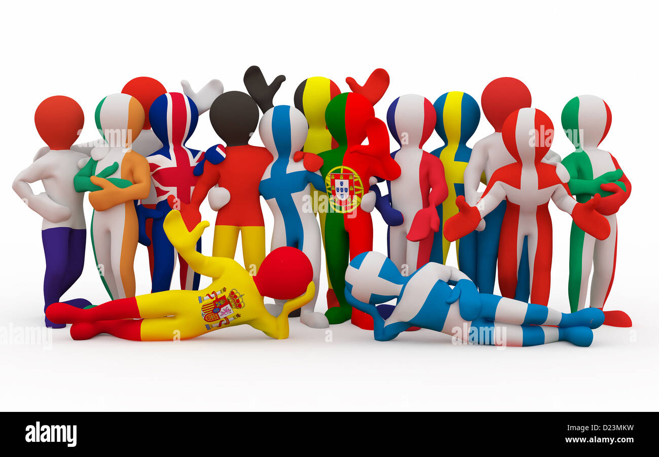 European Union. People in color of national flag of european country ...