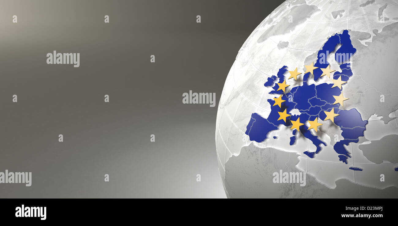 Map of the European Union on Earth. 3d Stock Photo - Alamy