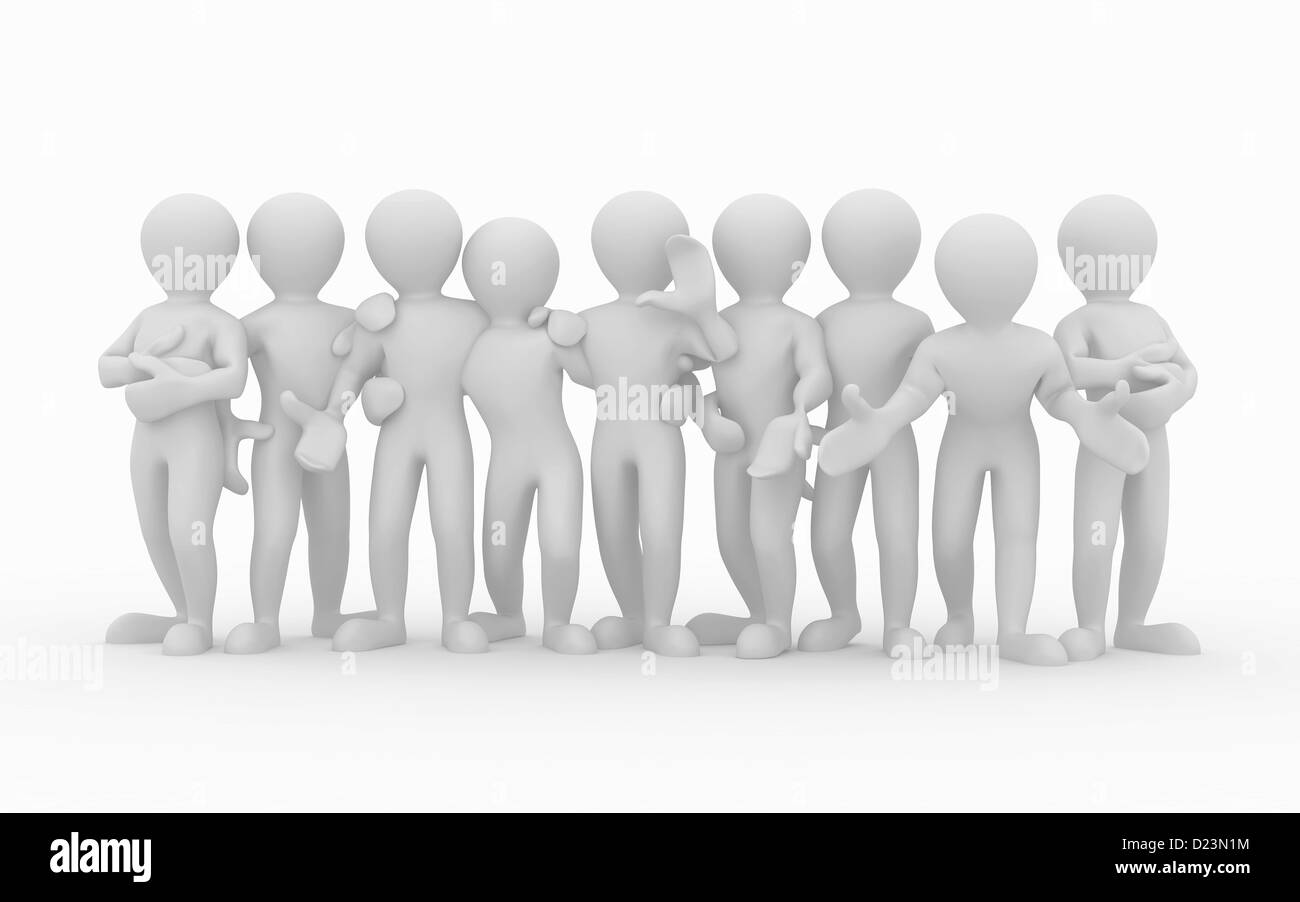 Friendship. Teamwork. Group of people on white isolated background. 3d ...