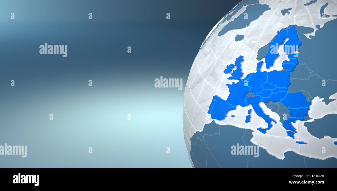 Map of the European Union on Earth. 3d Stock Photo - Alamy