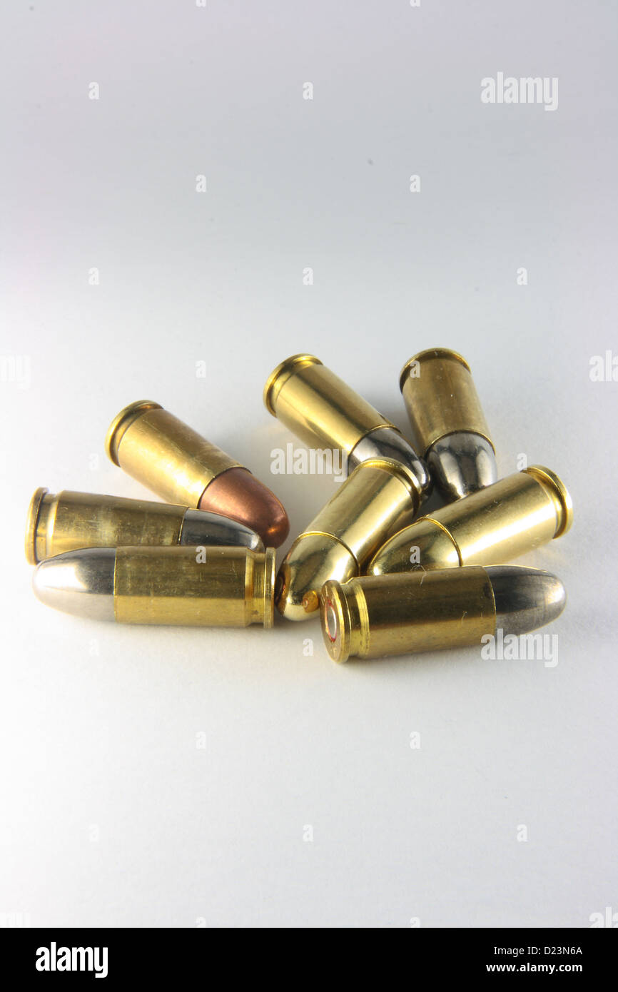 different bullets on white isolated background Stock Photo - Alamy