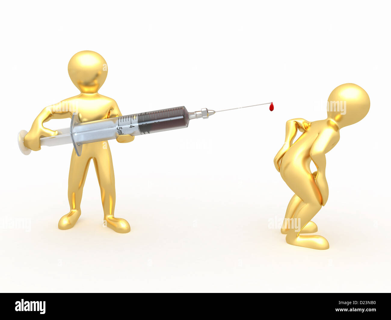 Men with syringe on white isolated background. 3d Stock Photo - Alamy