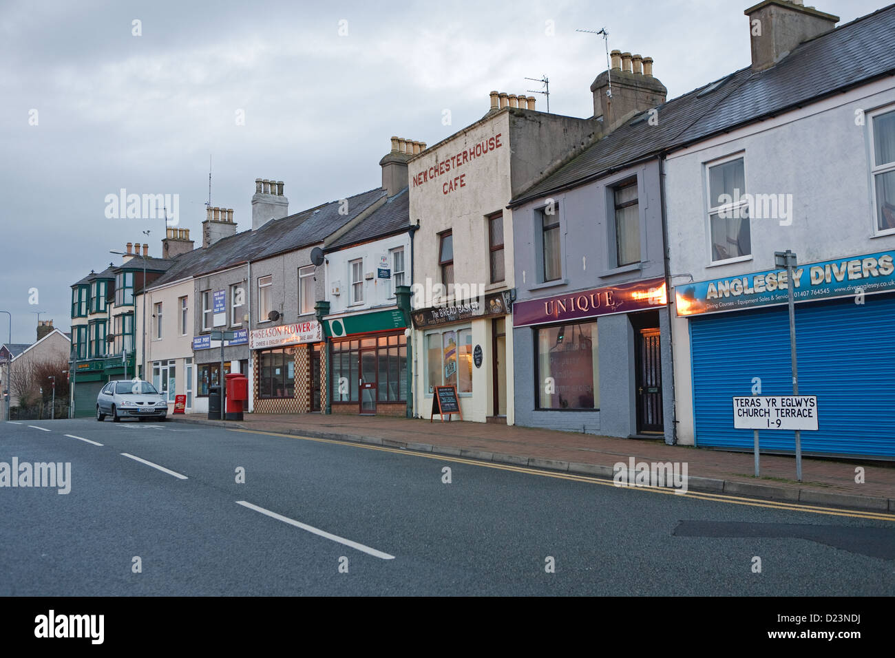 A row of shops in Church Terrace Holyhead Wales Stock Photo - Alamy
