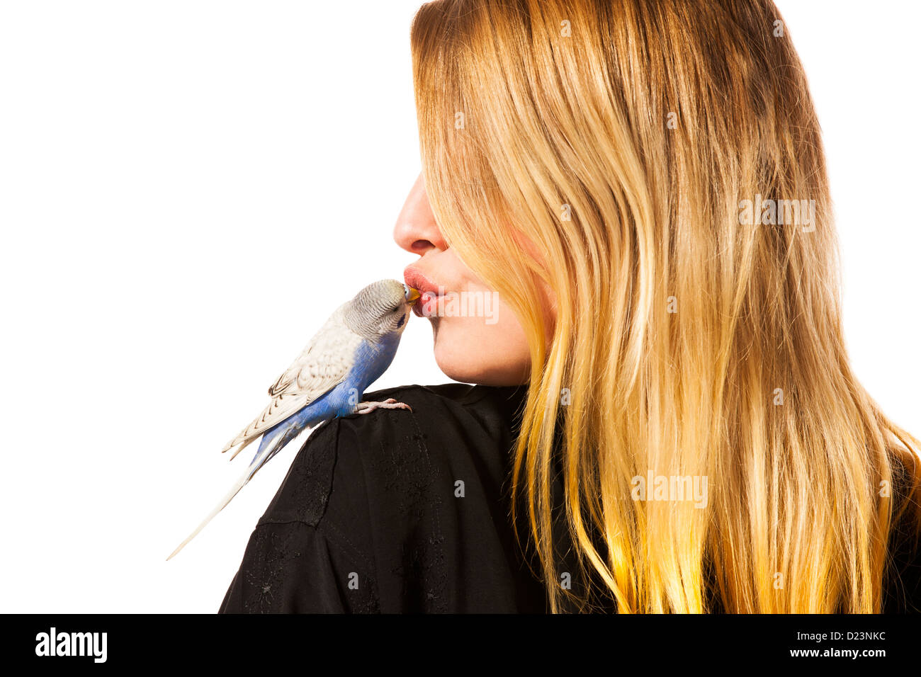 Girl pet bird on shoulder hi-res stock photography and images - Alamy