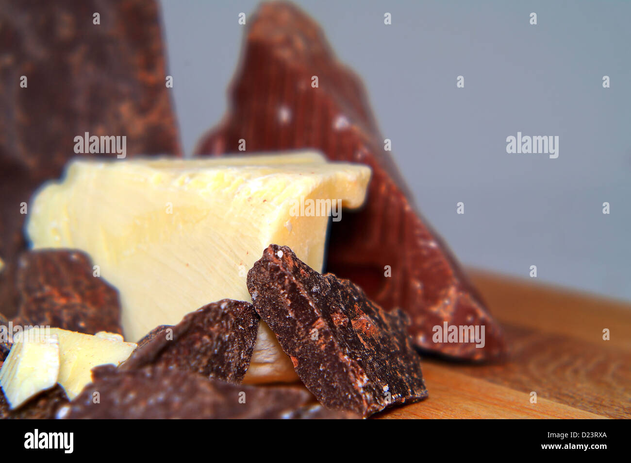 Bittersweet Chocolate with white and brown chocolate Stock Photo - Alamy