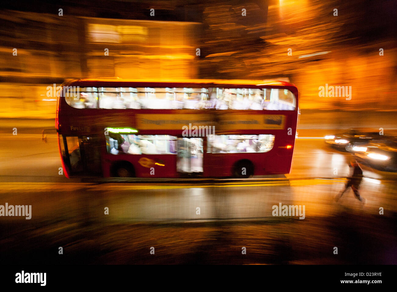 London night bus movement Stock Photo - Alamy