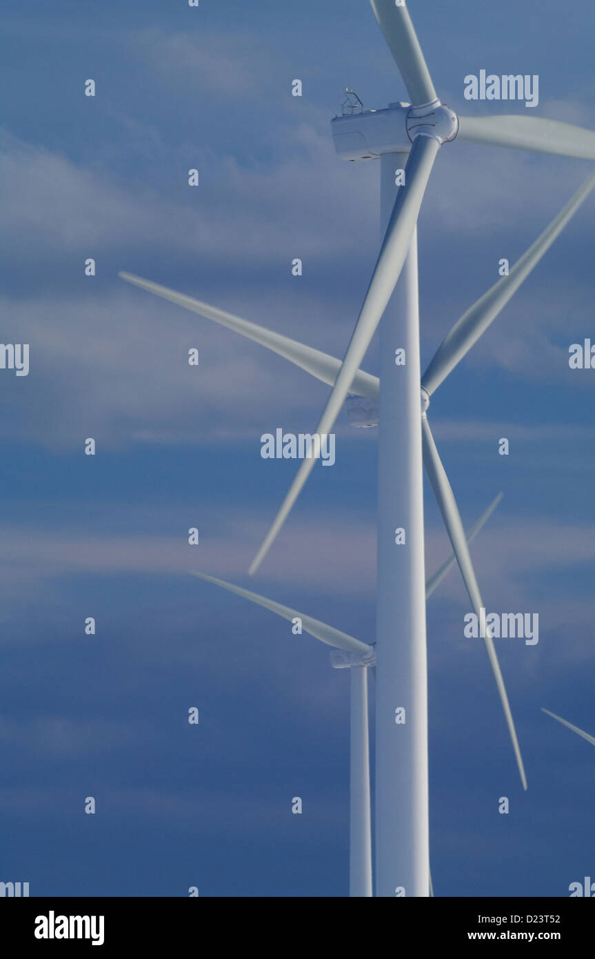 Three wind turbines with clouds hi-res stock photography and images - Alamy