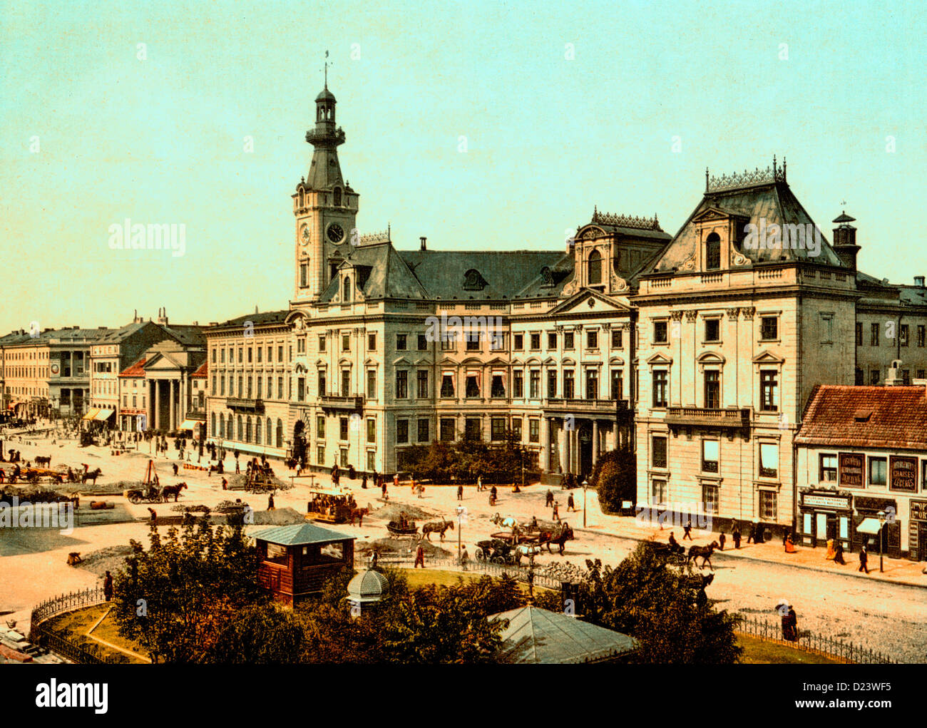 Town hall, Warsaw, Russia (i.e. Warsaw, Poland), circa 1900 Stock Photo ...