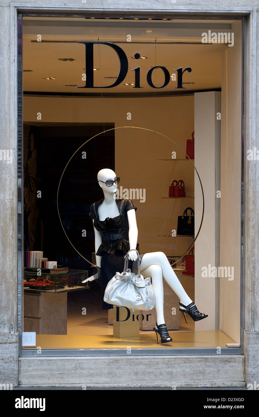 Rome, Italy, showcase for Dior Stock Photo - Alamy