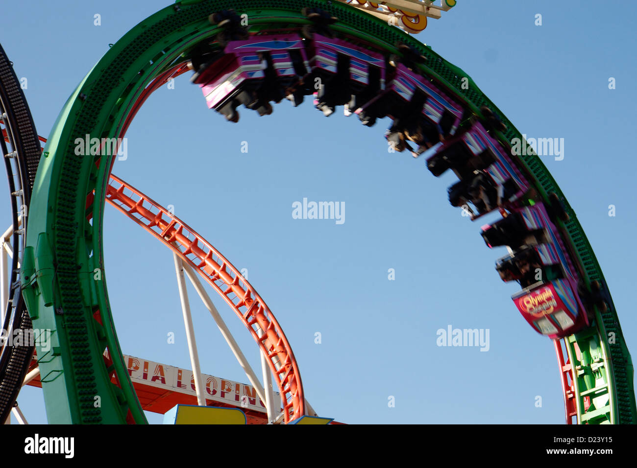 Hamburg, Germany, roller coaster on the funfair Stock Photo - Alamy