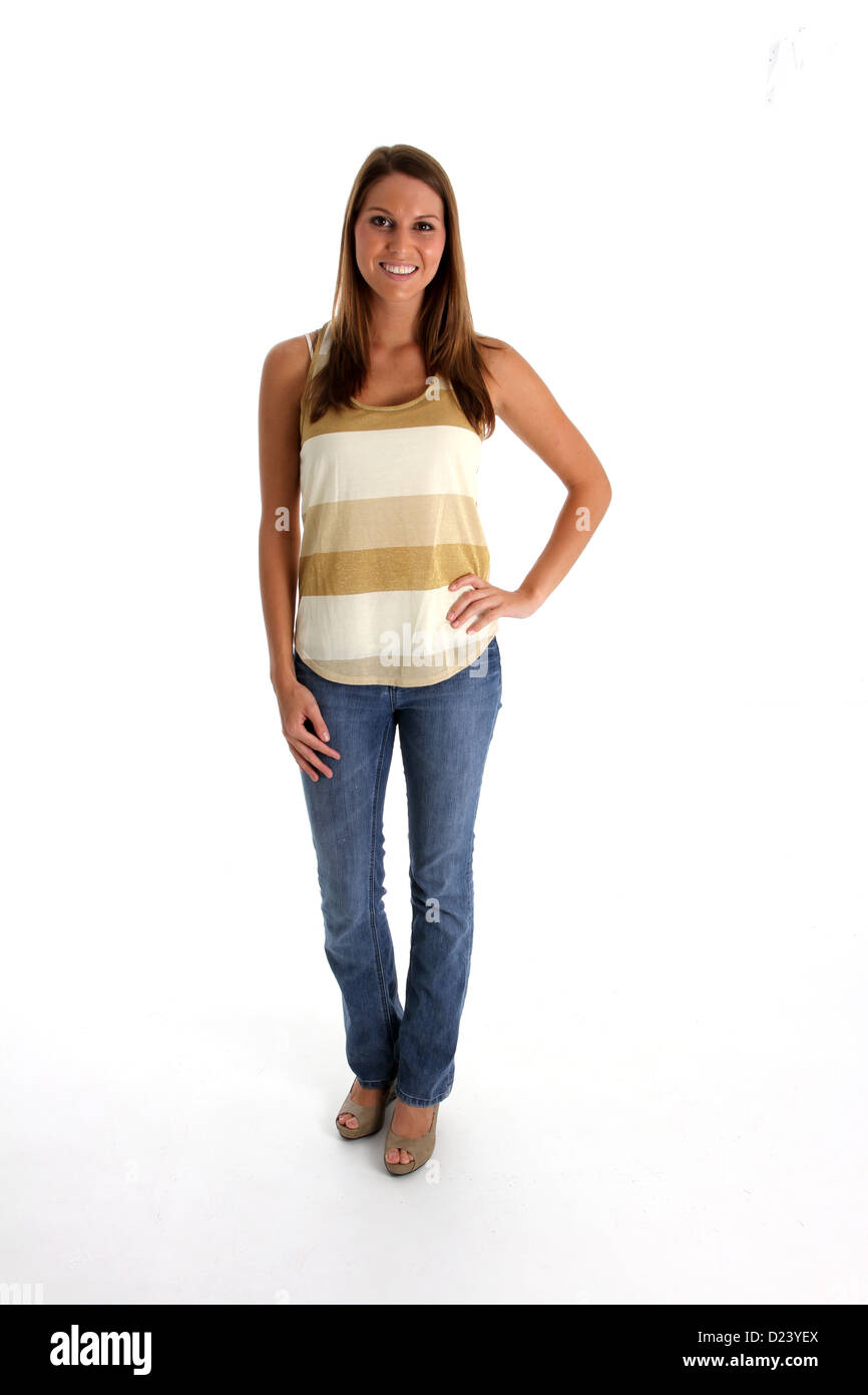 Picture of and adult woman set against a white background Stock Photo ...