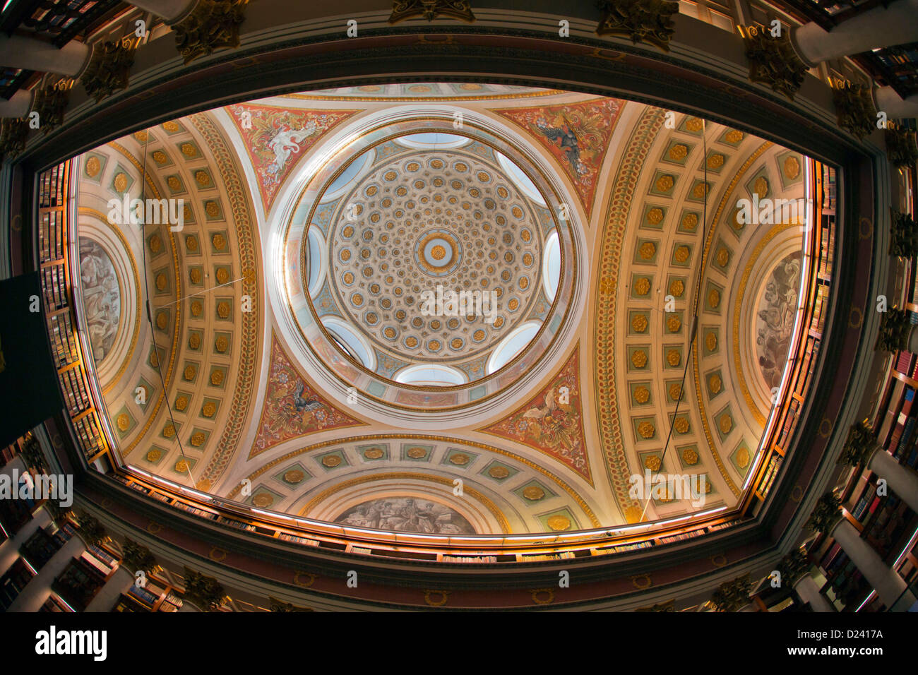 View of the interior of the national library Finland's Helsinki ...