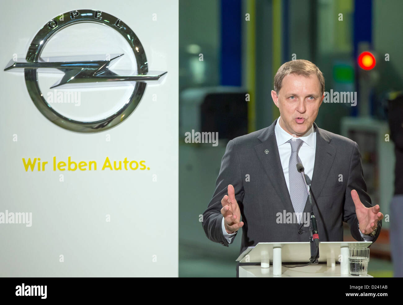 Executive chairman of Adam Opel AG, Dr. Thomas Sedran talks at Opel in ...