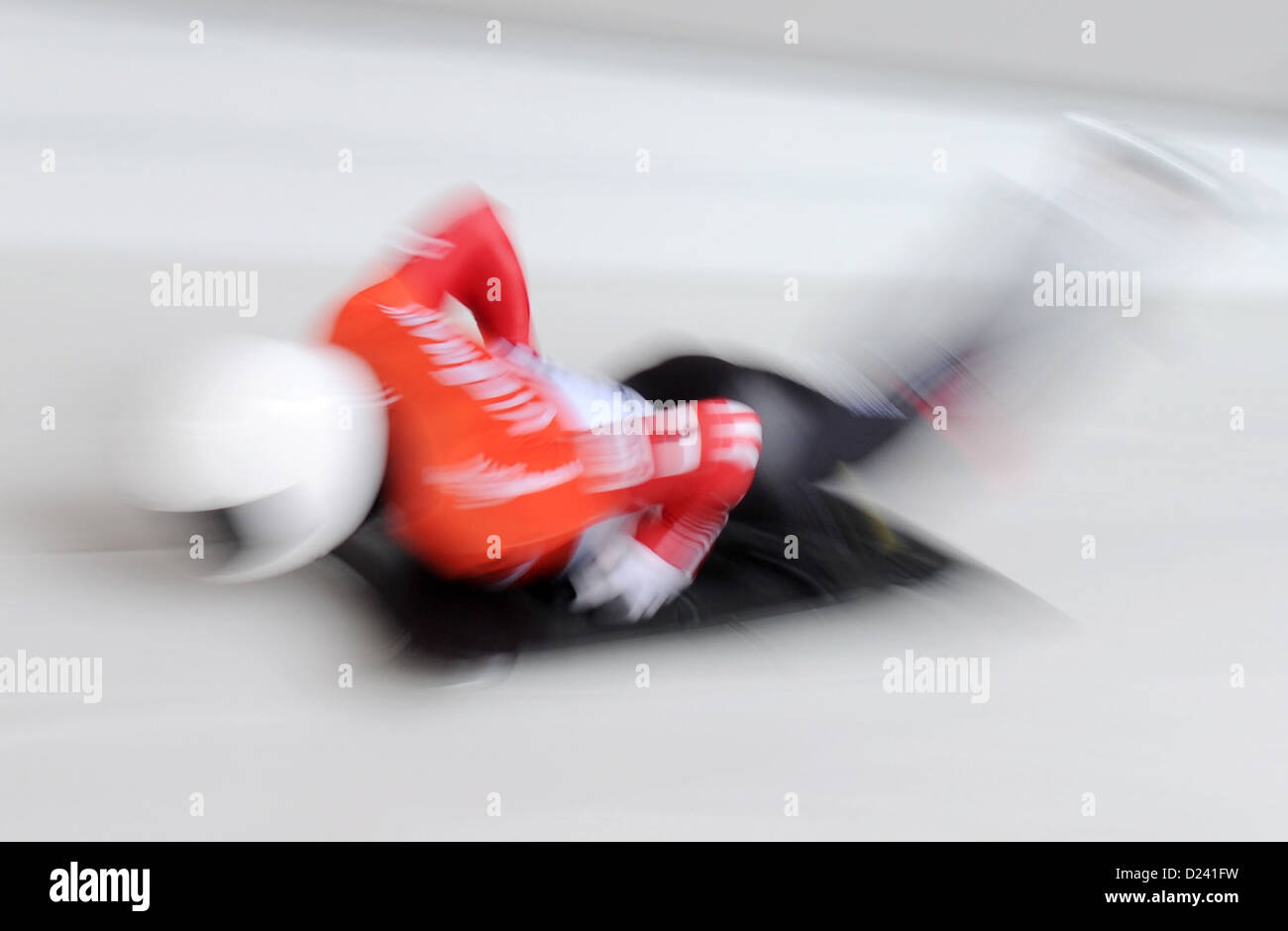Skeleton pilot in action during the Skeleton World Cup for men in ...