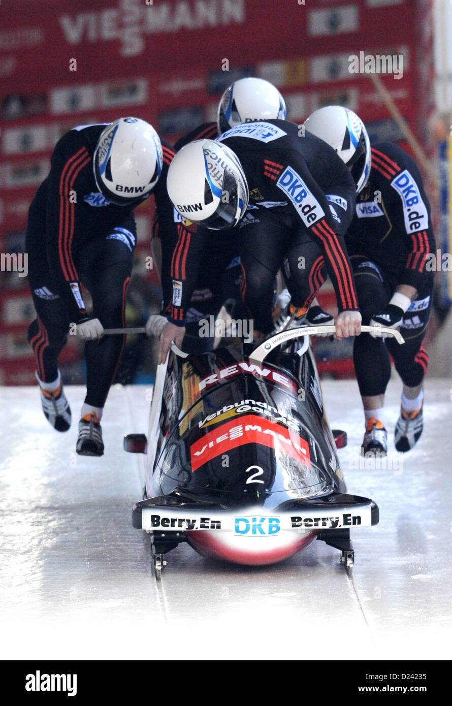 German bobsled racers Maximilian Arndt (FRONT), Marko Huebenbecker ...