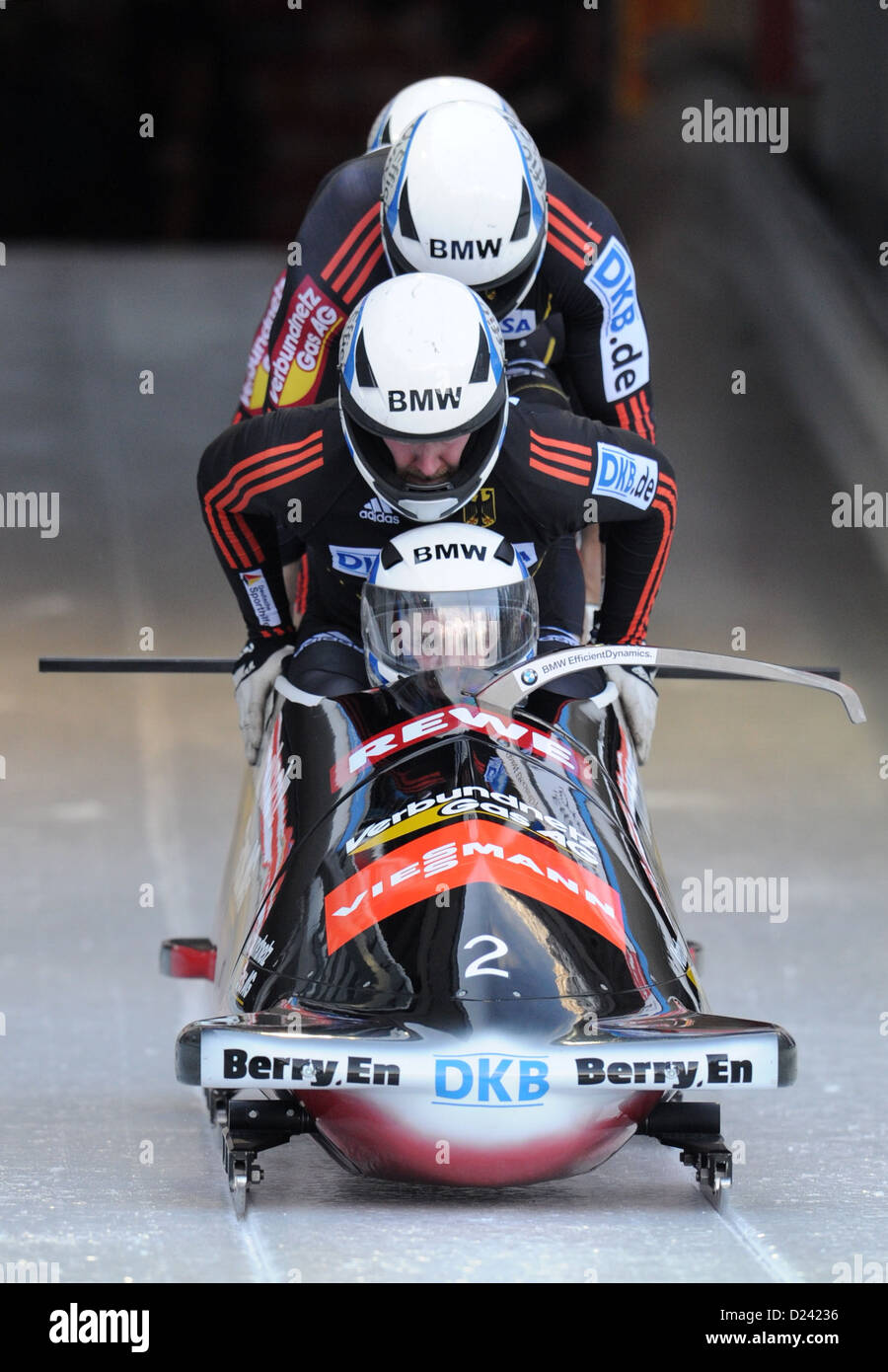 German bobsled racers Maximilian Arndt (FRONT), Marko Huebenbecker ...