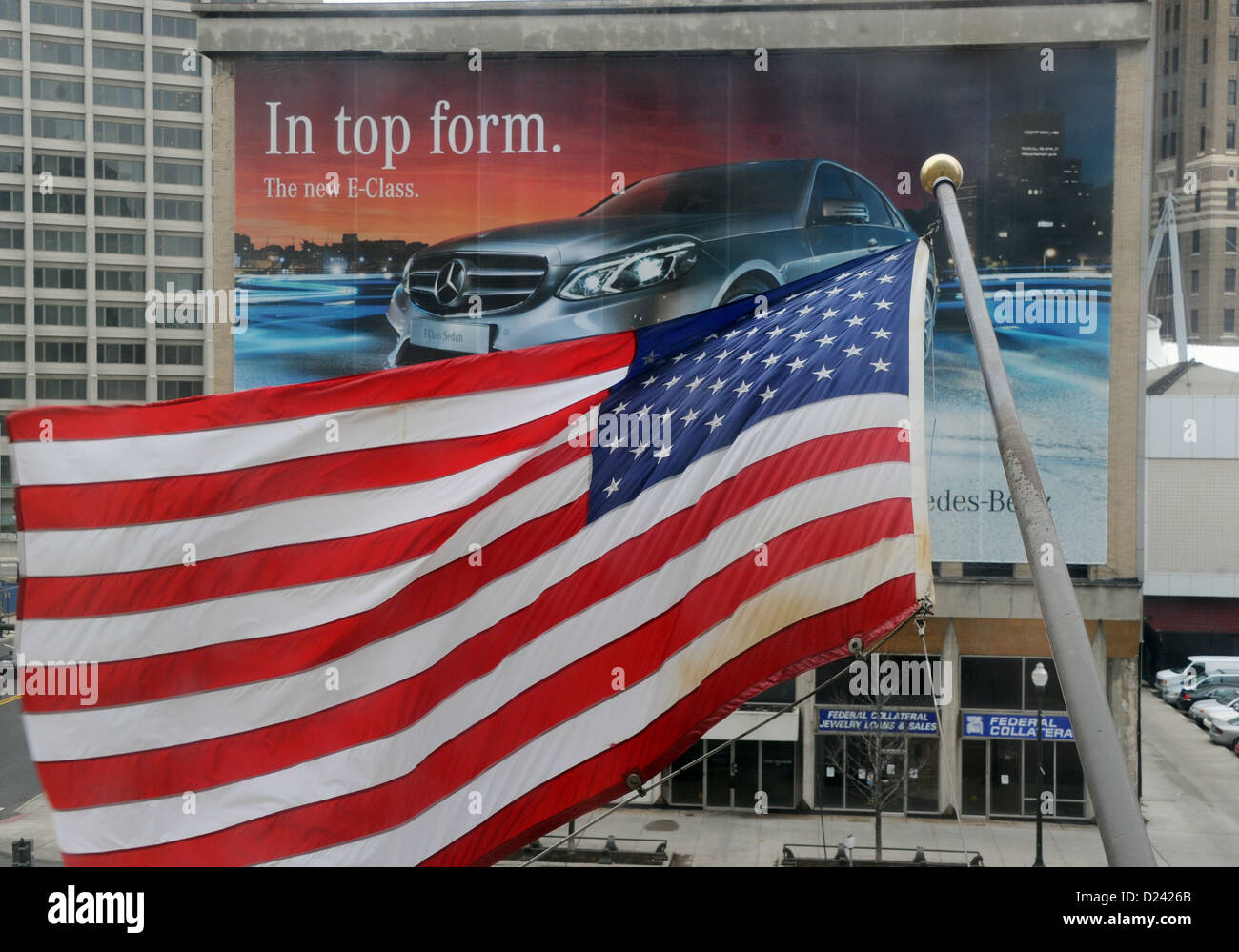 Detroit flag hi-res stock photography and images - Alamy