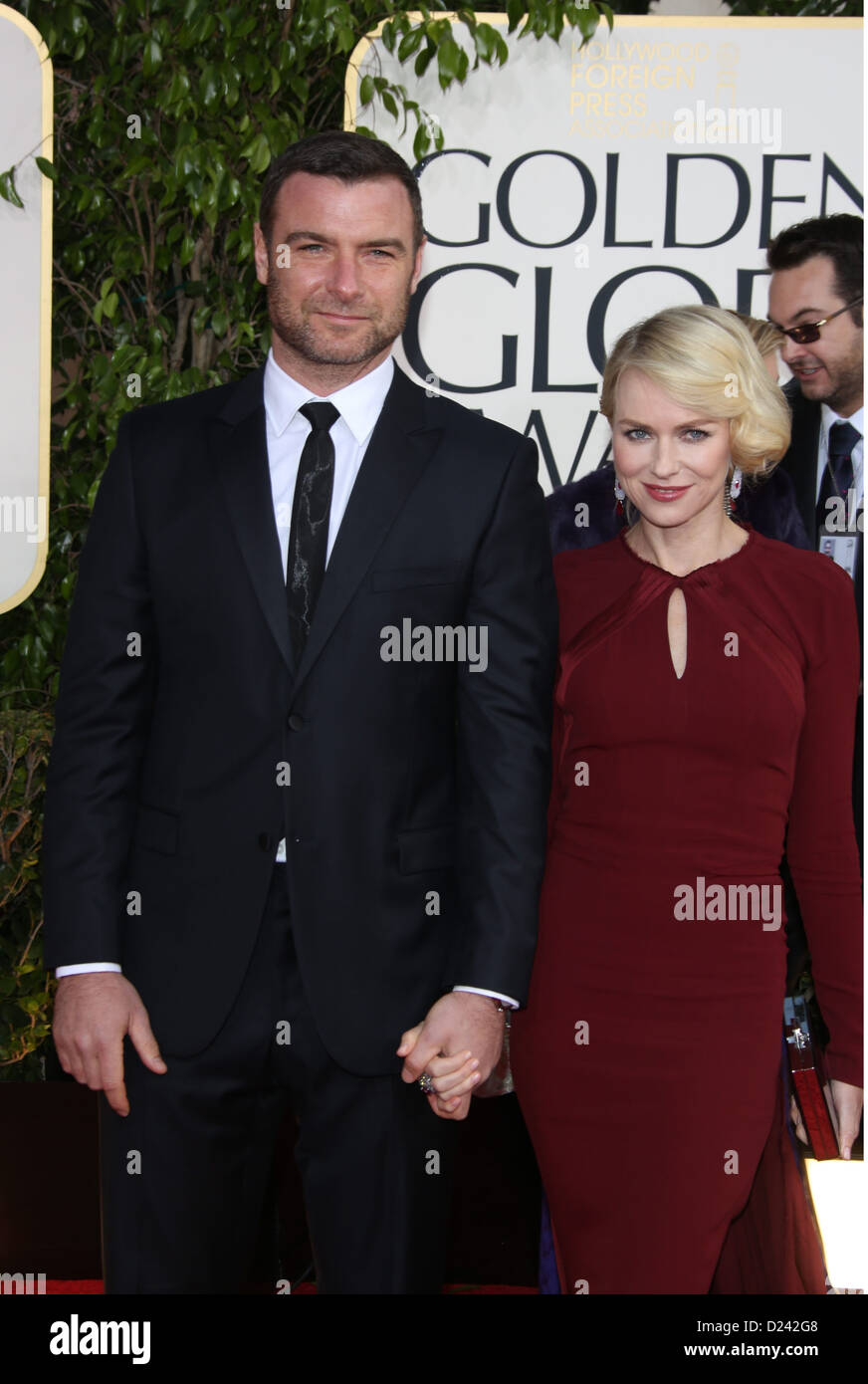 Actors Liev Schreiber and Naomi Watts arrive at the 70th Annual Golden ...