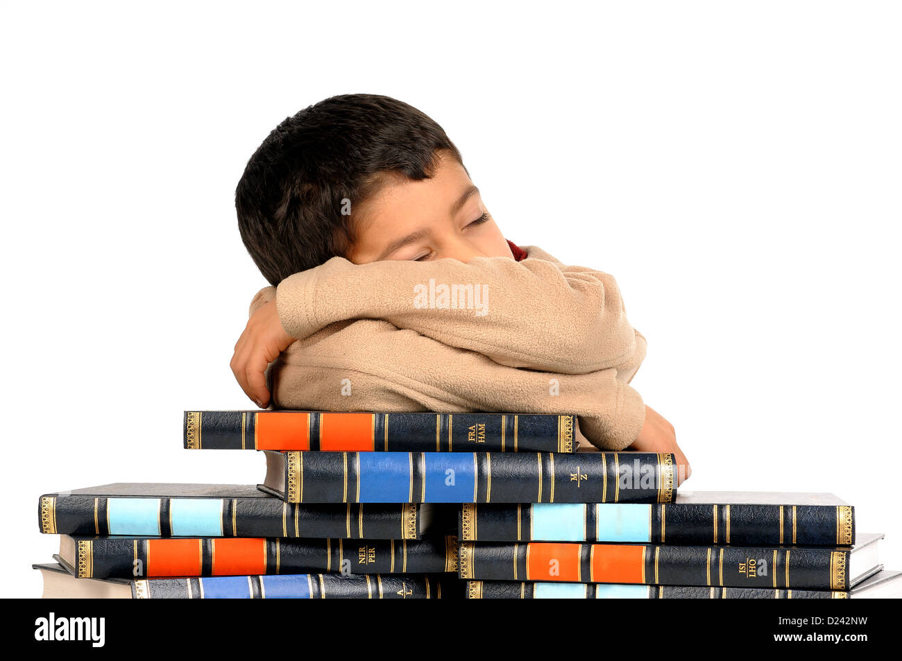 Sleeping over her books hi-res stock photography and images - Alamy