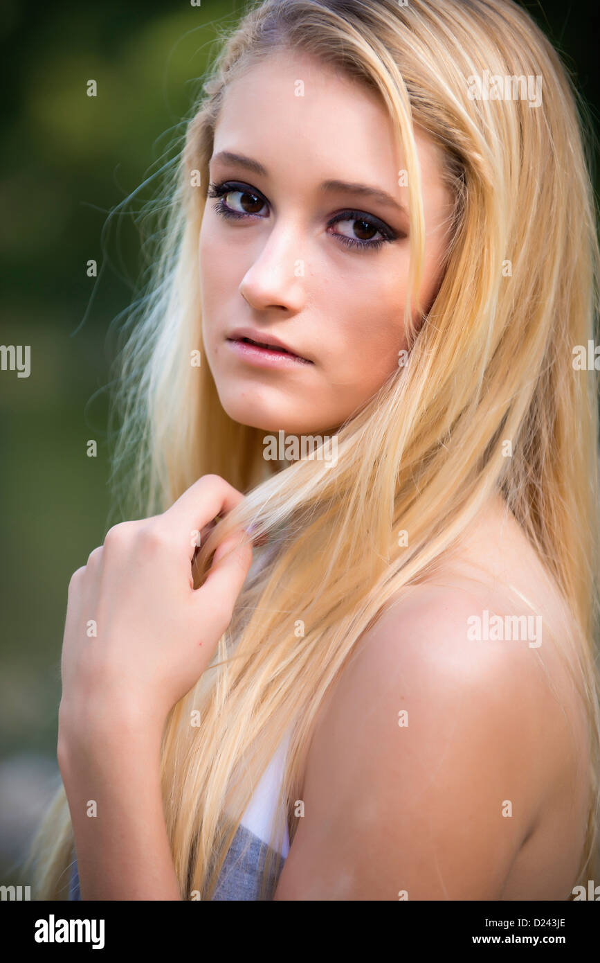 USA, Texas, Portrait of teenage girl, close up Stock Photo - Alamy