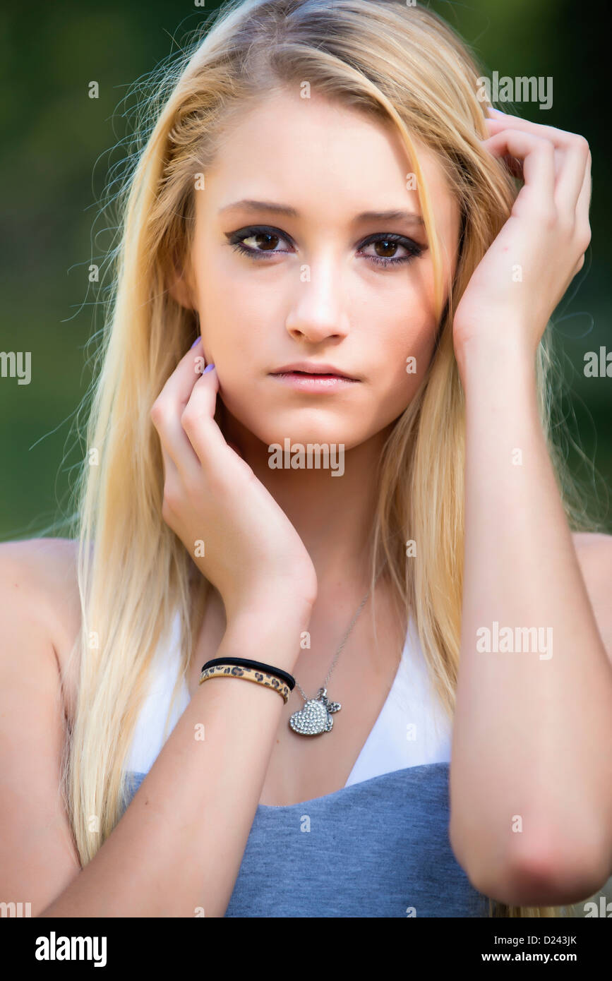 USA, Texas, Portrait of teenage girl, close up Stock Photo - Alamy