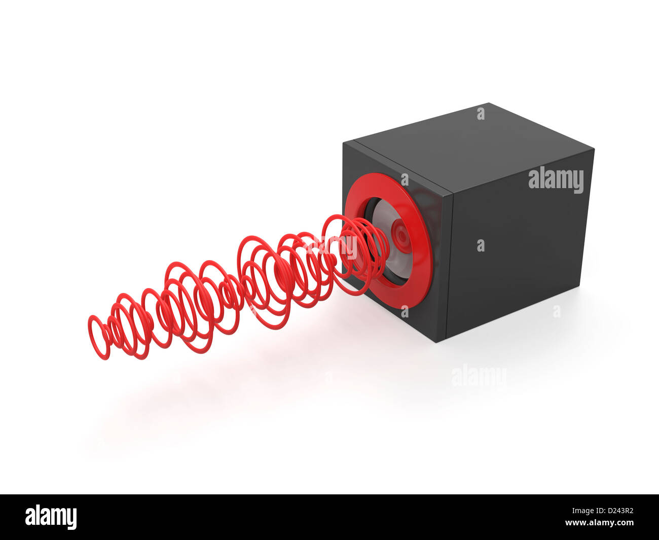 Audio speaker with sound waves Stock Photo - Alamy