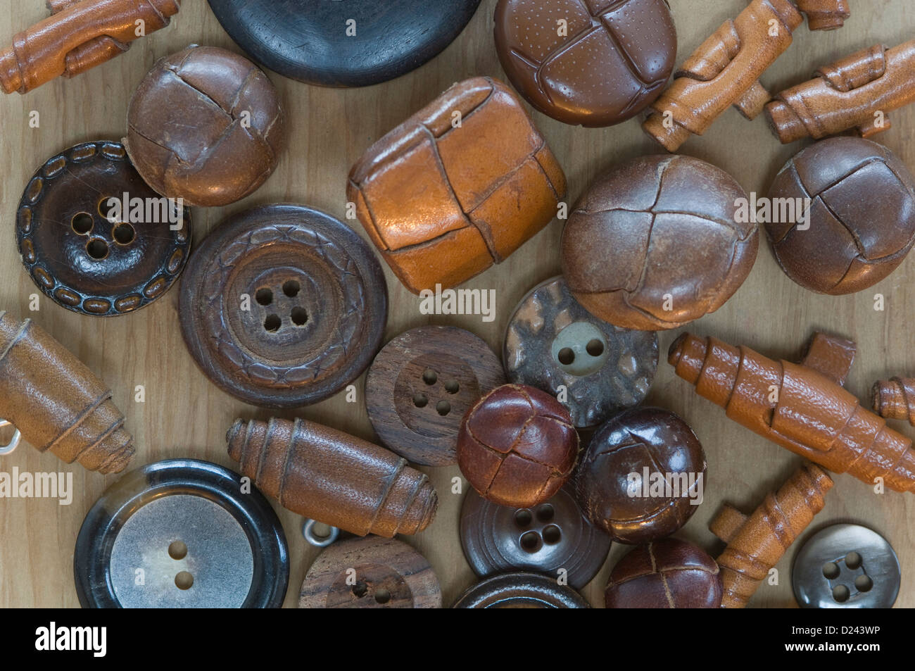 Variety of buttons on table, close up Stock Photo - Alamy