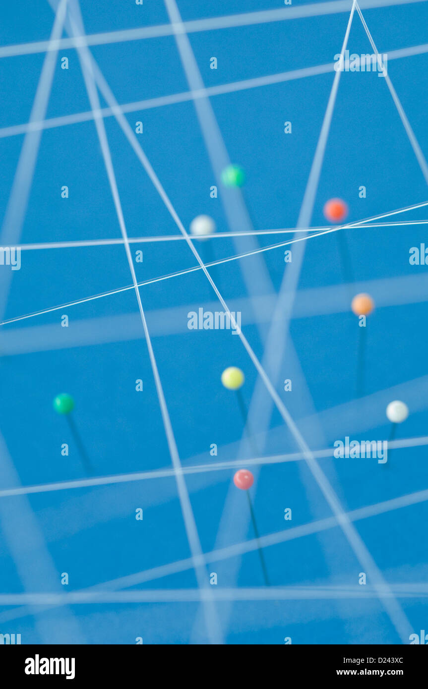 Network with pins hi-res stock photography and images - Alamy