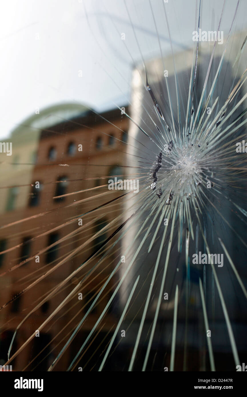Berlin, Germany, broken window pane Stock Photo - Alamy
