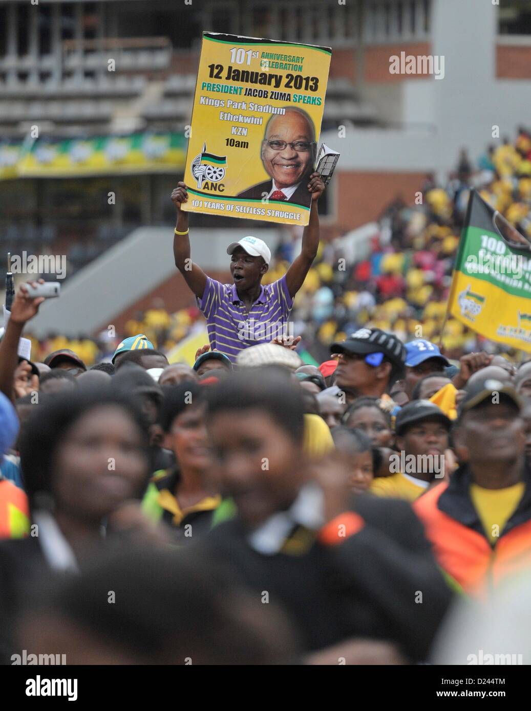 DURBAN, SOUTH AFRICA: ANC supporters gather at the ANC rally on January ...