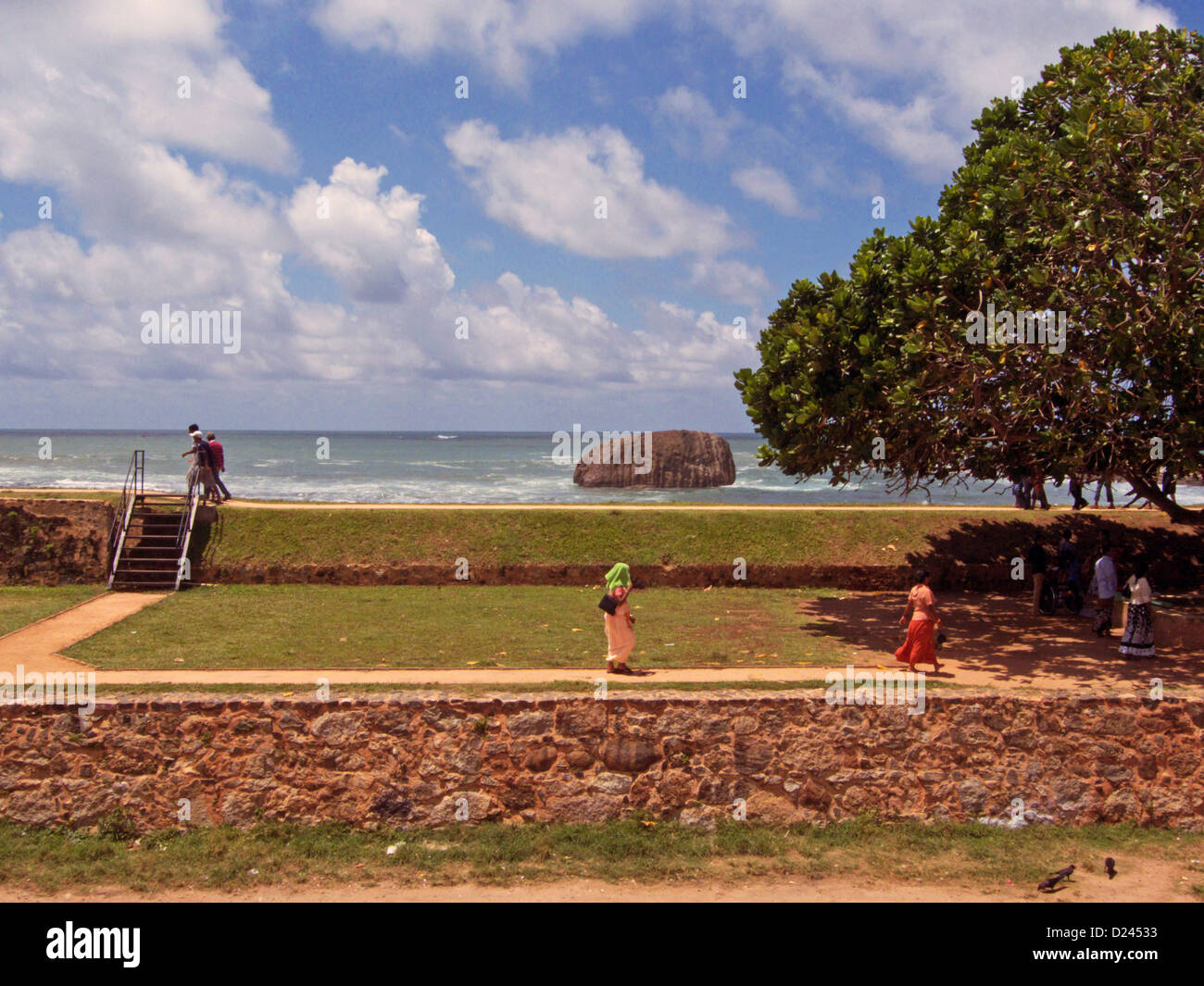 Facing the Bay of Galle from inside Fort Galle, Sri Lanka Stock Photo ...