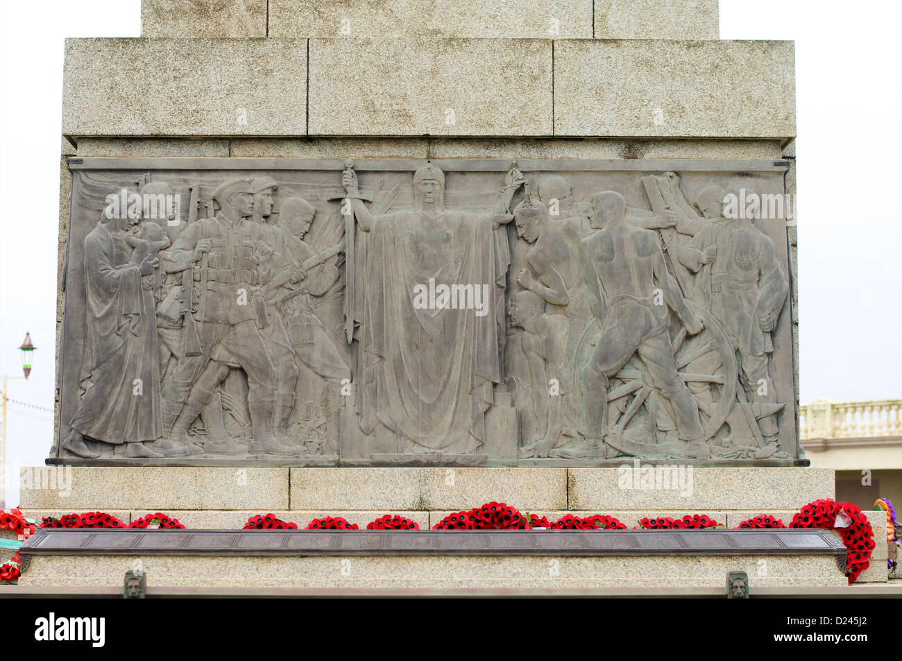 Bronze relief on blackpool cenotaph by british sculptor Gilbert Ledward ...
