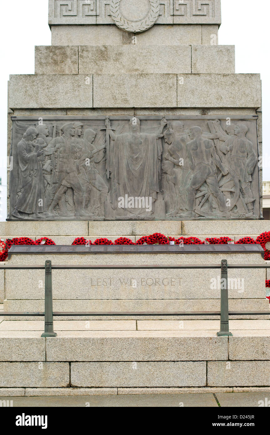 Bronze relief on blackpool cenotaph by british sculptor Gilbert Ledward ...