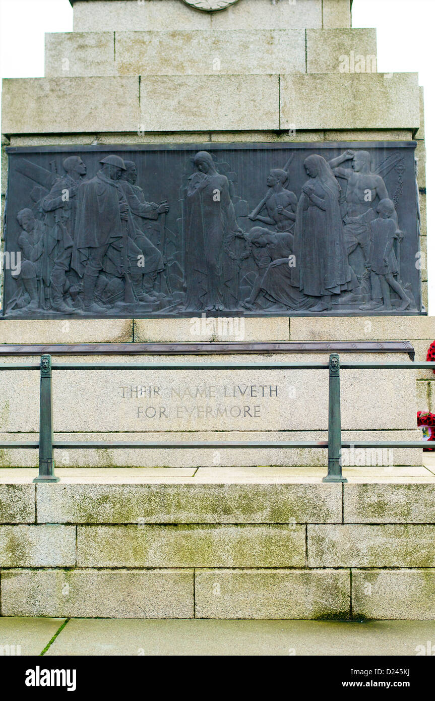 Bronze relief on blackpool cenotaph by british sculptor Gilbert Ledward ...
