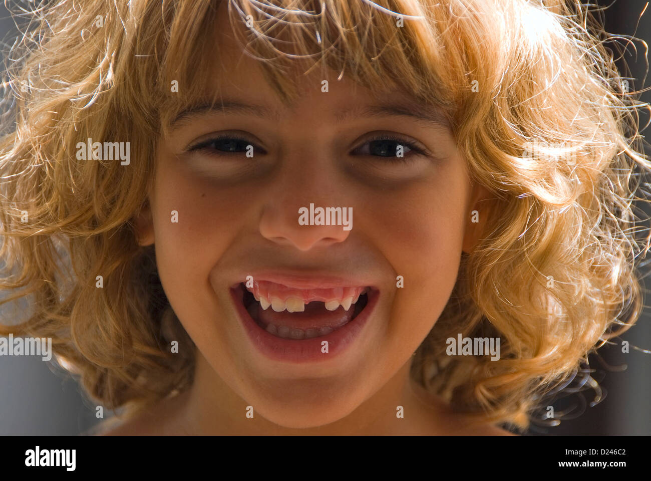 girl smiling toothless Stock Photo - Alamy