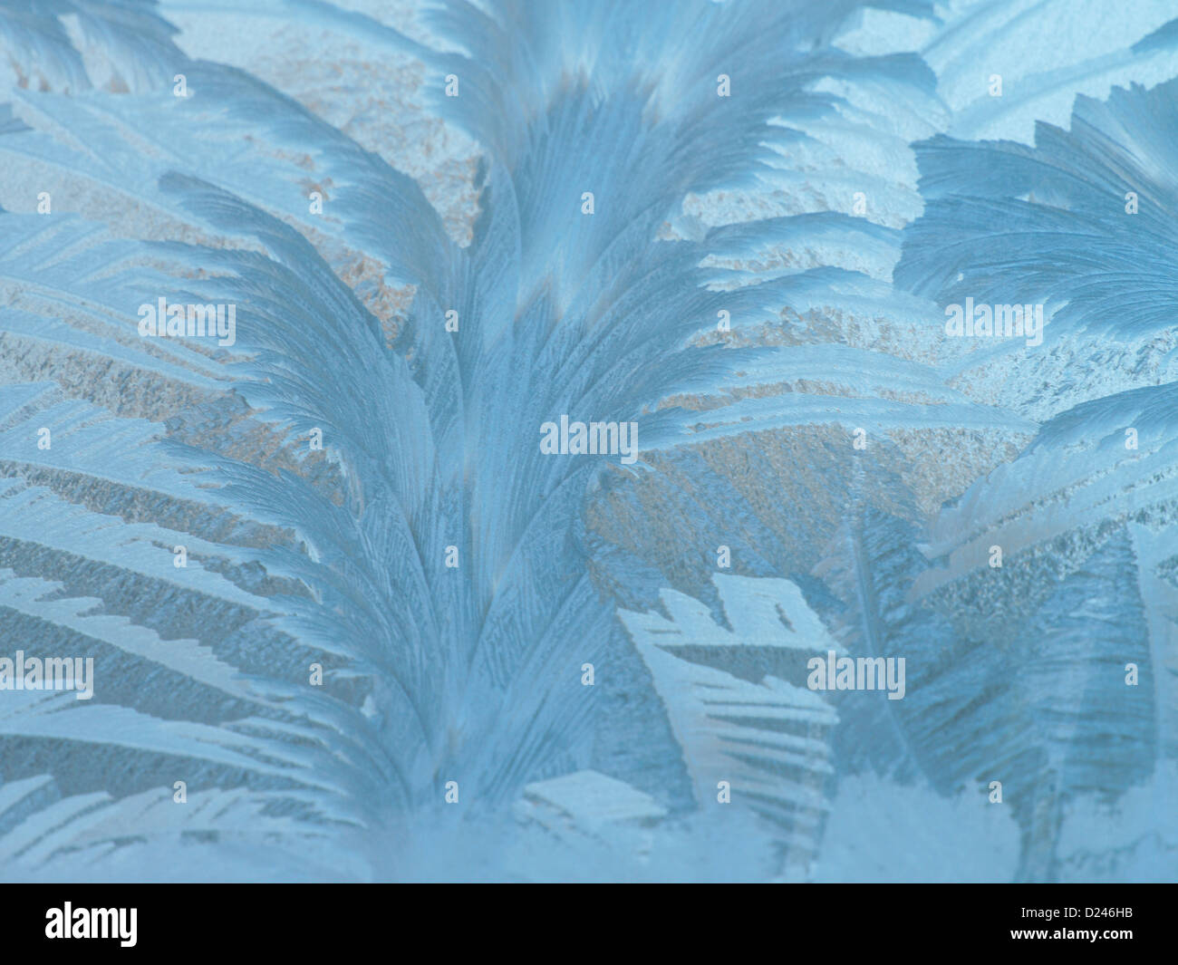 Blue Ice Pattern on Glass Stock Photo - Alamy