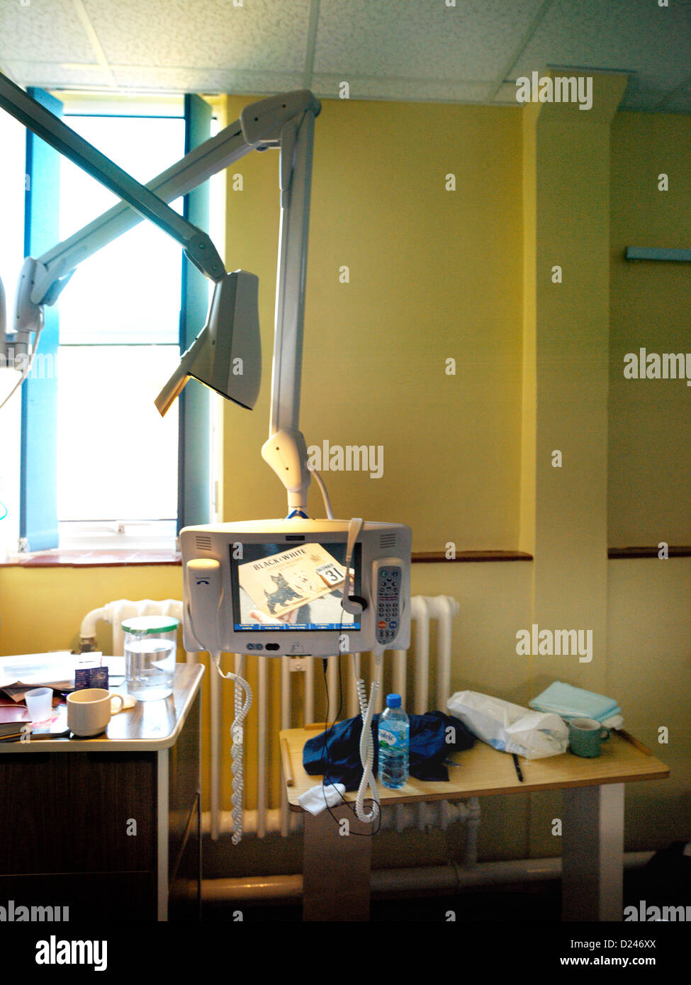 Patient Line Phone and Television Unit in Hospital Stock Photo - Alamy